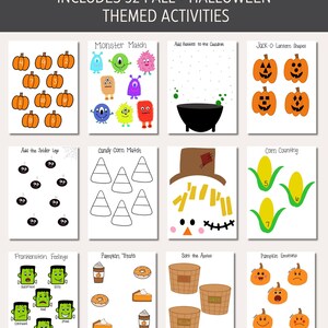 Fall + Halloween Toddler Activity Journal, Printable DIY Toddler Binder ...