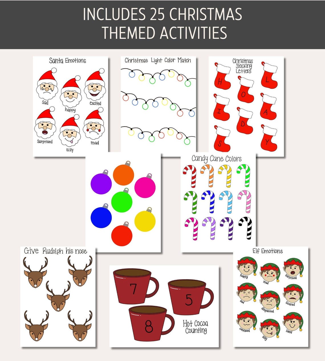 Christmas Toddler Activity Journal, Printable DIY Toddler Binder Book ...