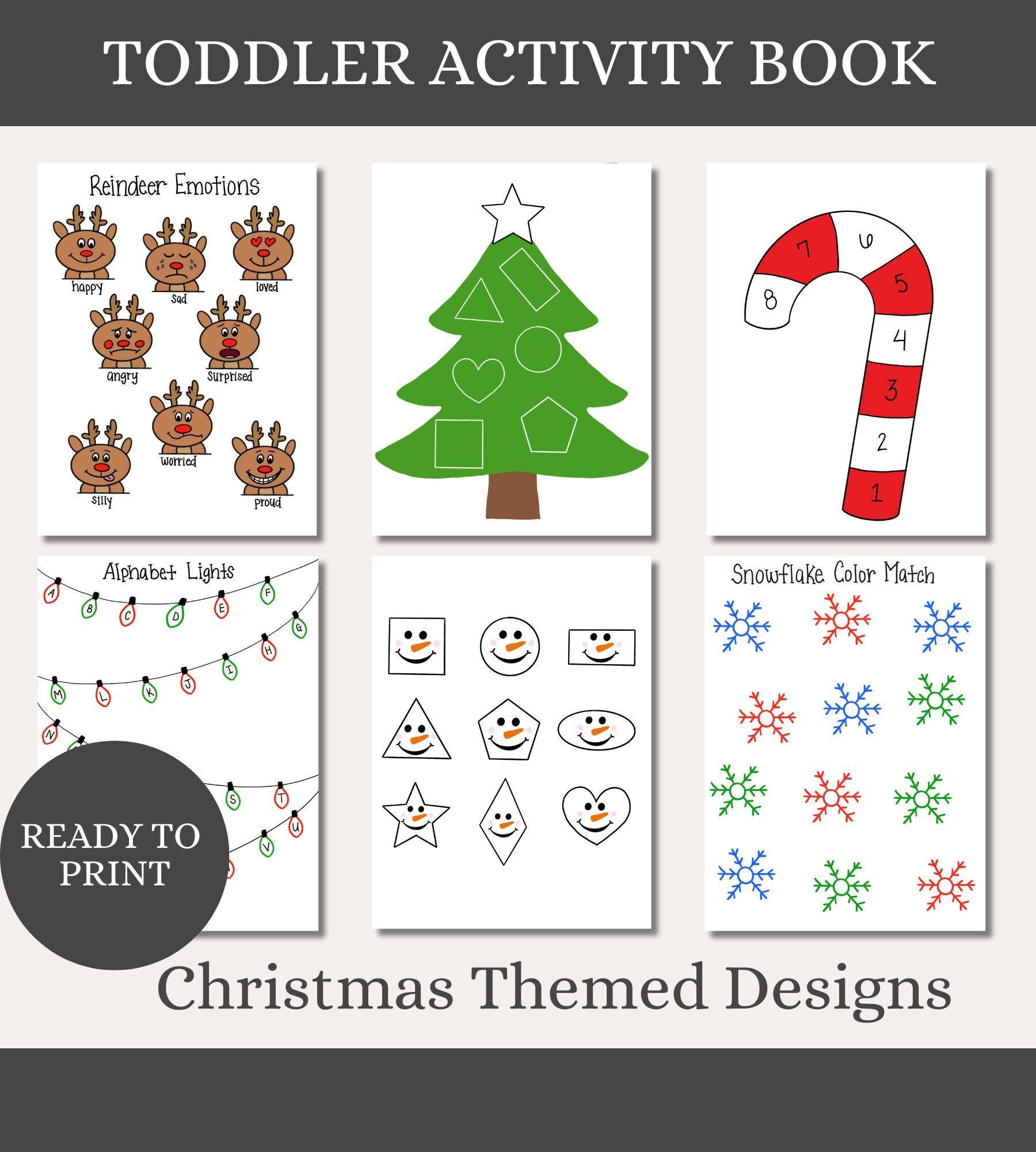 Christmas Toddler Activity Journal, Printable DIY Toddler Binder Book ...