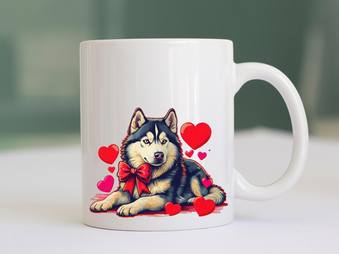 Valentines Day Husky PNG - Husky Dog Lovers PNG Valentine Decor Vday ...