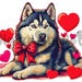 Valentines Day Husky PNG - Husky Dog Lovers PNG Valentine Decor Vday ...