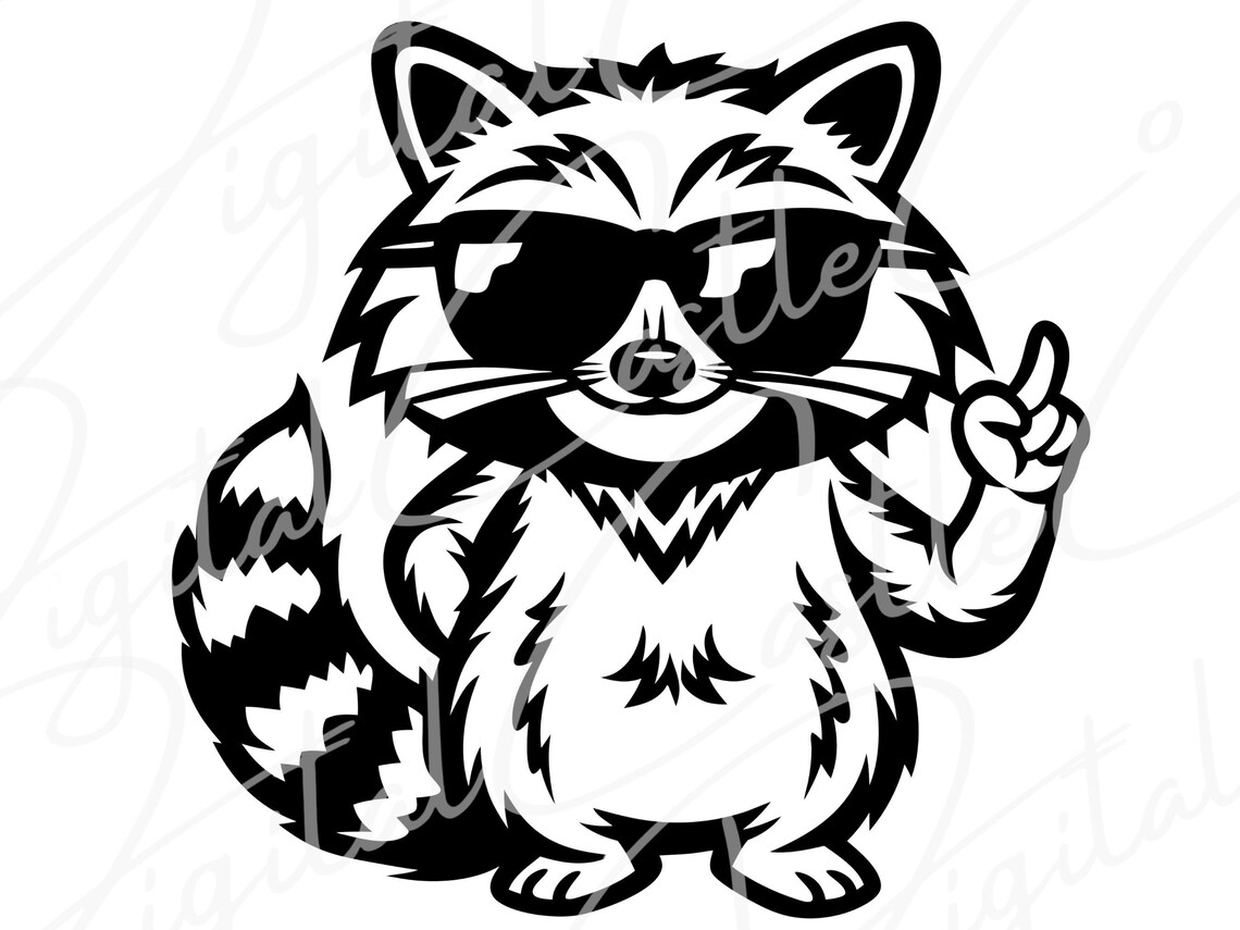 Funny Raccoon Middle Finger Digital Download - SVG Funny Clipart Cricut ...