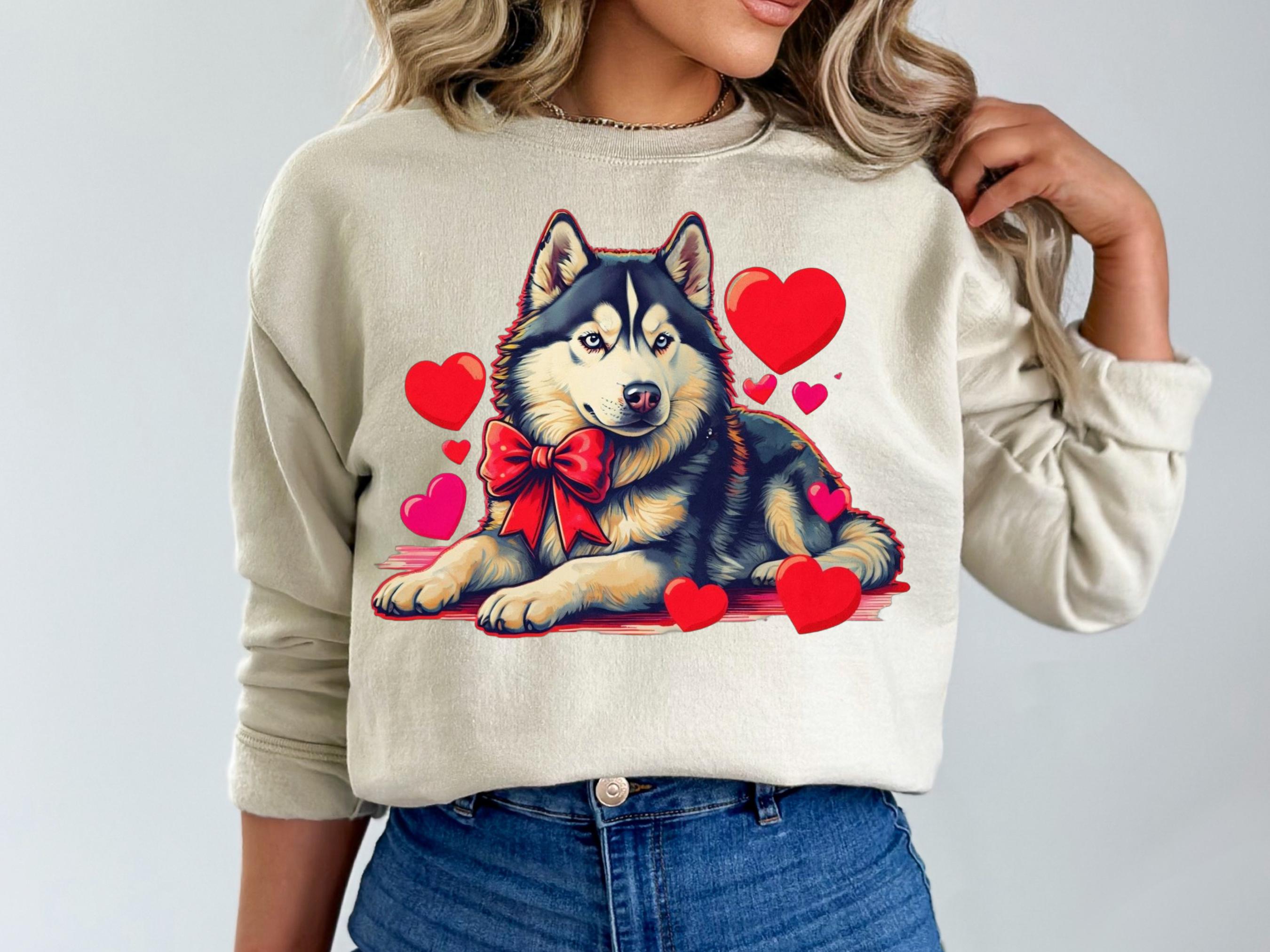 Valentines Day Husky PNG - Husky Dog Lovers PNG Valentine Decor Vday ...
