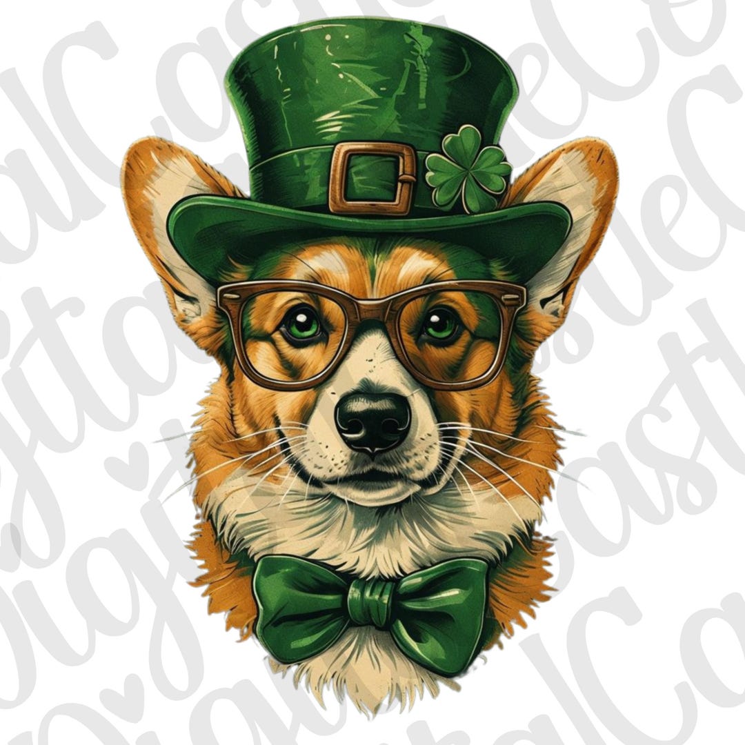 St Patrick’s Corgi - Leprechaun PNG Corgi Png St Patricks Day Decor Png ...