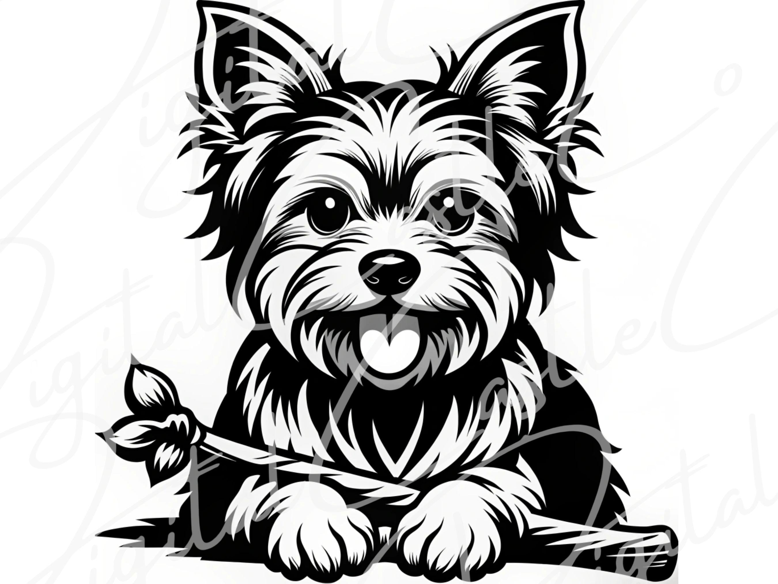 Yorkie Dog Bundle SVG Digital Download - Clipart Cricut Projects Vector ...