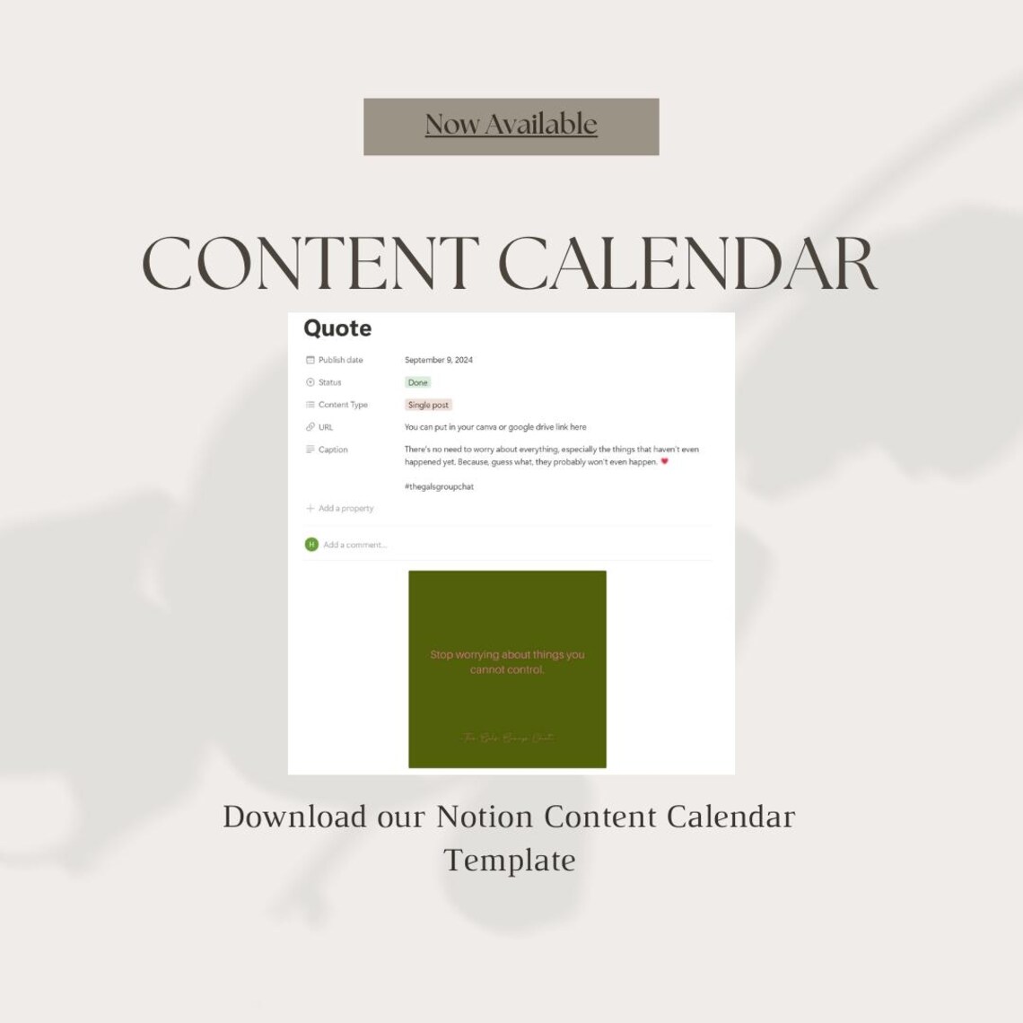 Notion Content Calendar Template - Etsy