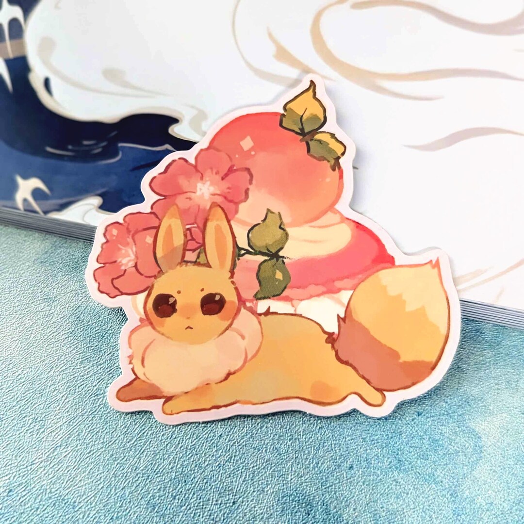 Eevee Peach Macaron Vinyl Matte Sticker 3 Inches pokemon - Etsy