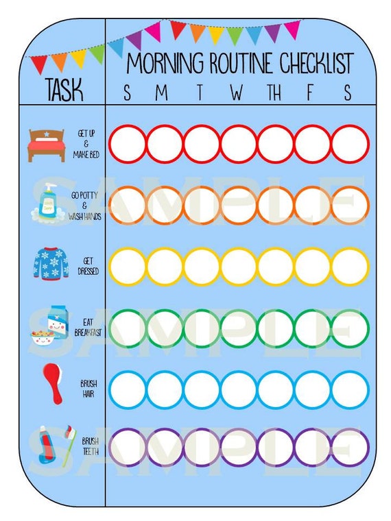 Printable Morning Routine Checklist Etsy Australia
