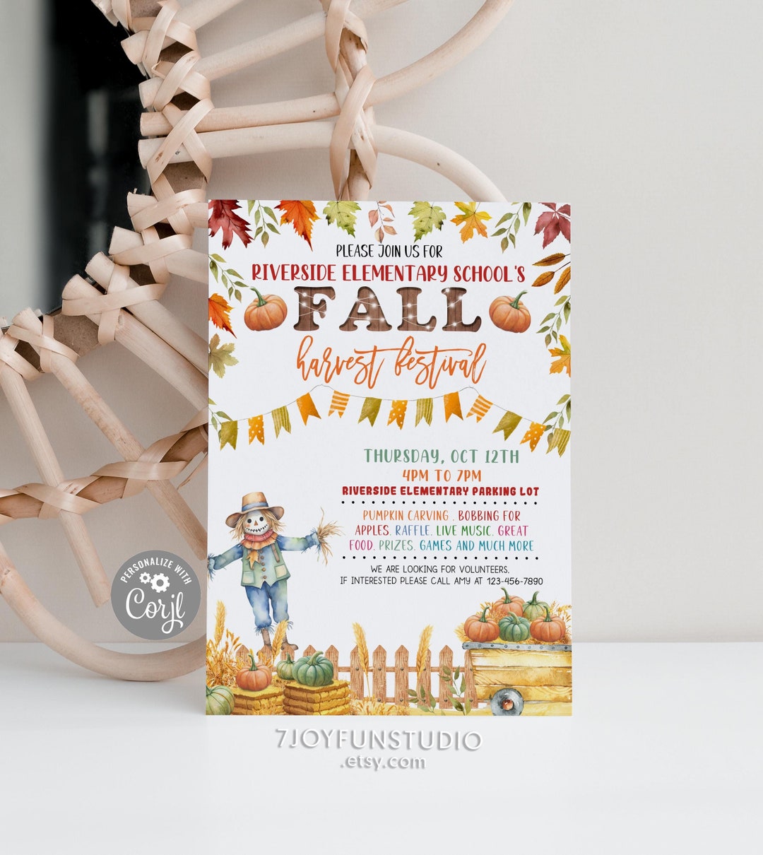 Editable Fall Festival Invitation Template, Church Fall Festival Invite ...