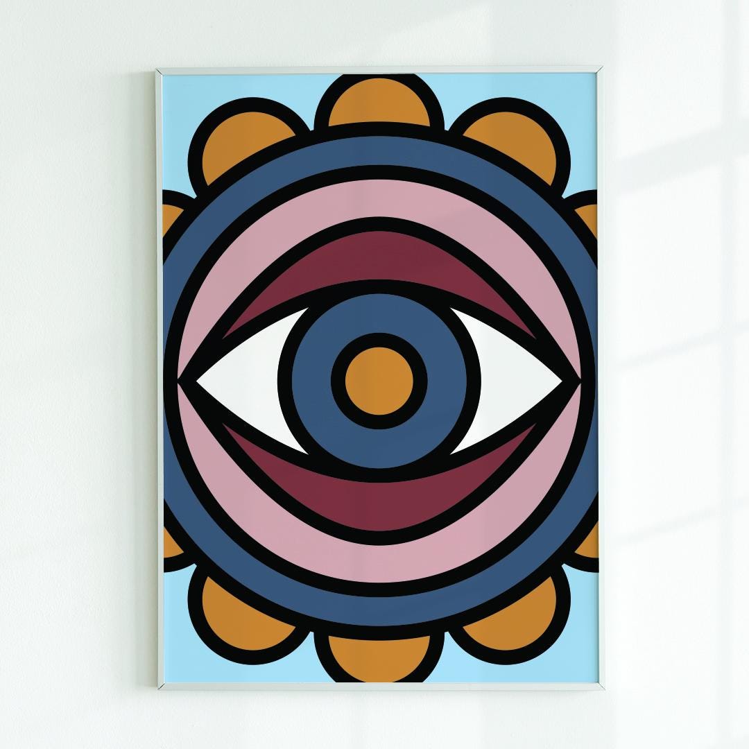 Eye Drawing Poster Collection, Vector Digital Download Poster, Symbolic ...