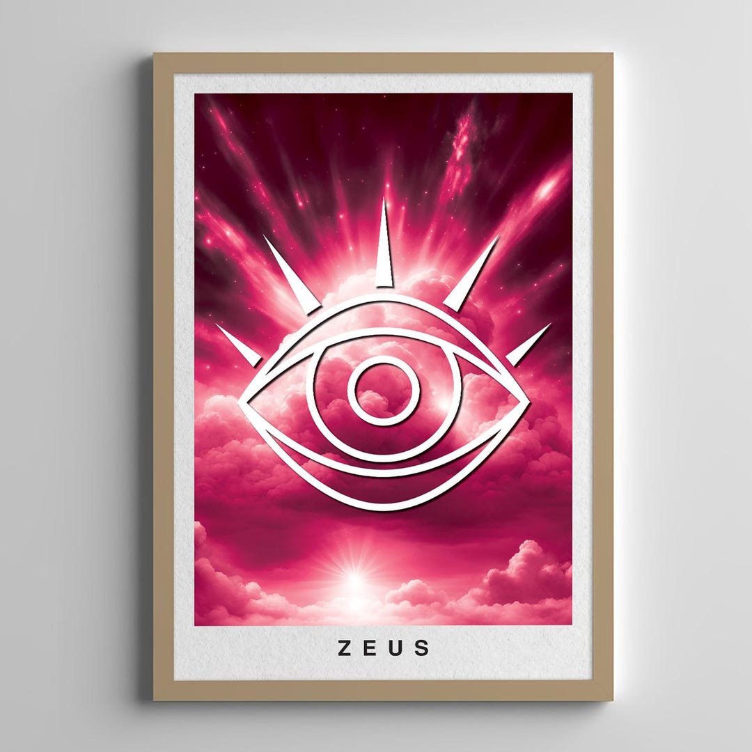Zeus, Original Eye-shaped Poster Design, Minimalist Home Decoration ...