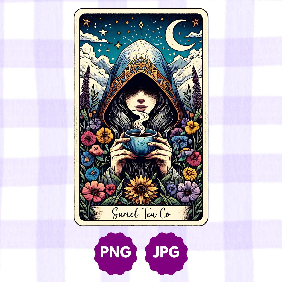 Suriel Tea Co Tarot PNG | Cute Watercolor Bookish Graphic for ...