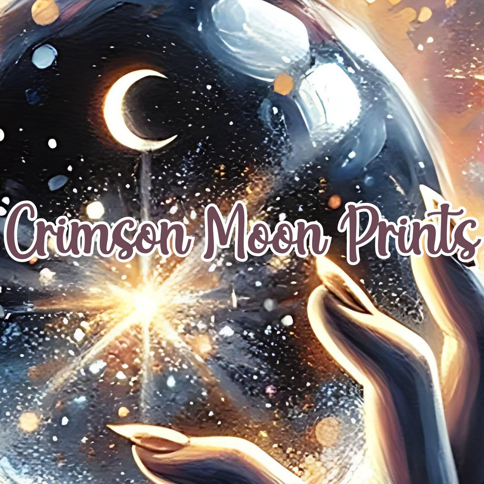 Celestial Energy Wall Art | Crystal Ball Moon Astrology Cosmic Stars ...