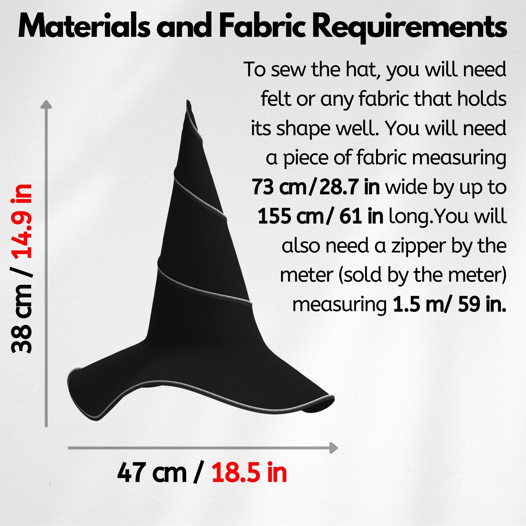 Spiral Witch Hat Sewing Pattern | Classic Witch Hat Sewing Pattern ...