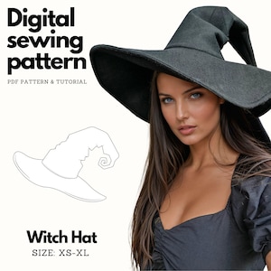 Classic Witch Hat Sewing Pattern | PDF Instant Download | Cosplay & Halloween | Sizes Xxs-xl ...