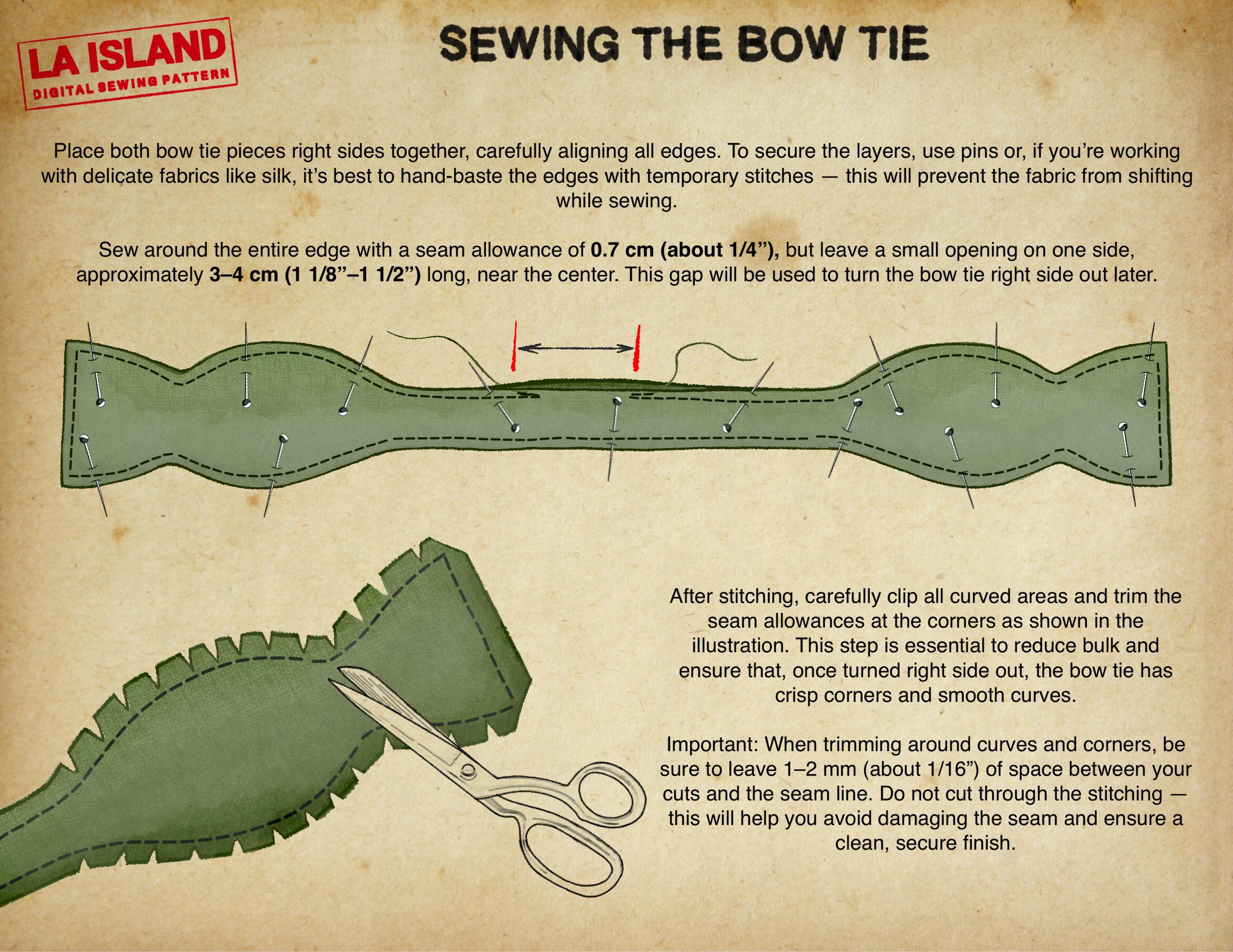Bow Tie Sewing Pattern – 4 Style Options, Unisex PDF Digital Download ...