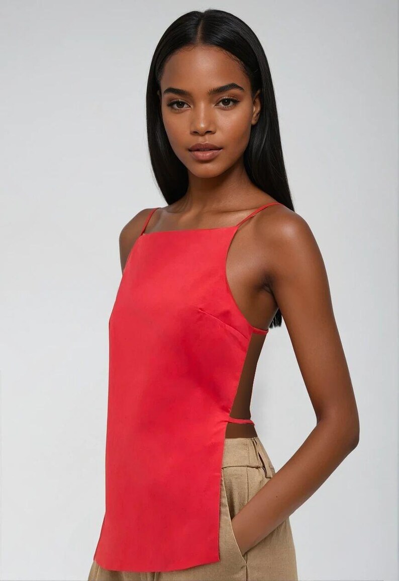 Backless Halter Top Sewing Pattern – Adjustable Tie Blouse With Open ...