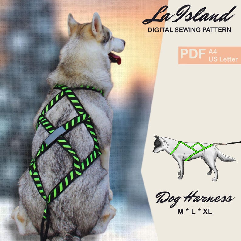 Dog Harness Sewing Pattern PDF | Backjogging Sled Dog Harness | Digital ...