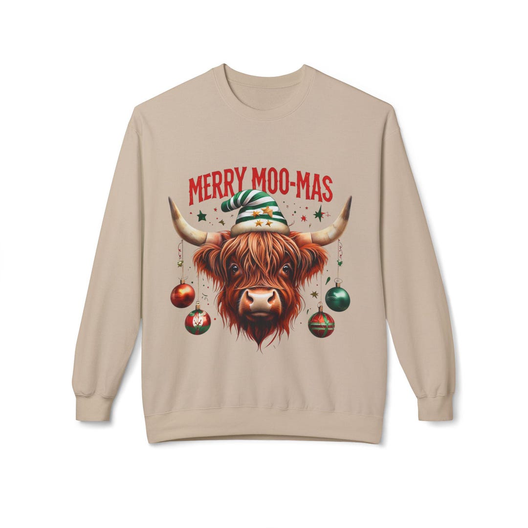 Highland Cow Christmas Jumper / Funny Holiday Sweater / Festive Graphic ...