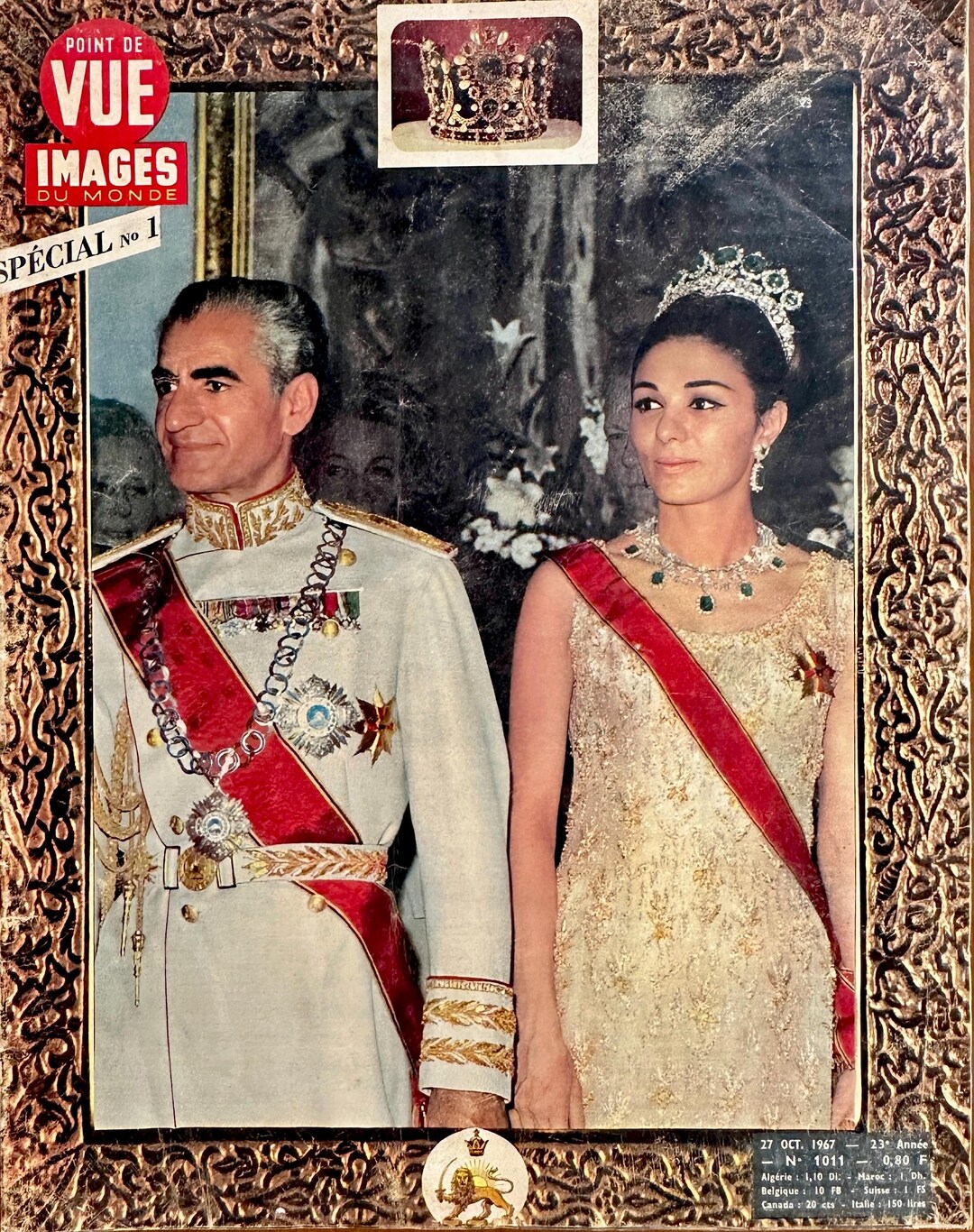 Rare Find! Mohammad Reza Shah & Queen Farah, Original 1967 Point De Vue ...