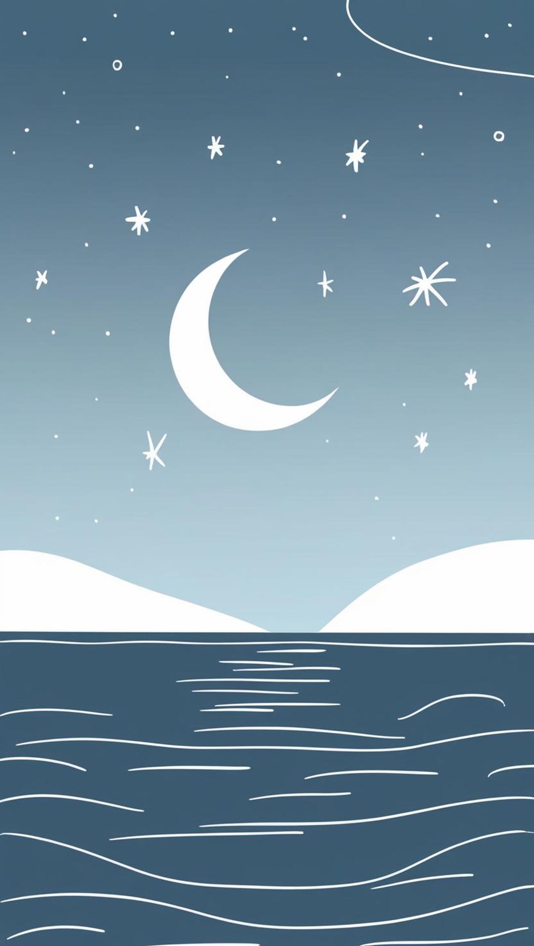 Wallpaper Art Aesthetic Sea Moonlight - Etsy