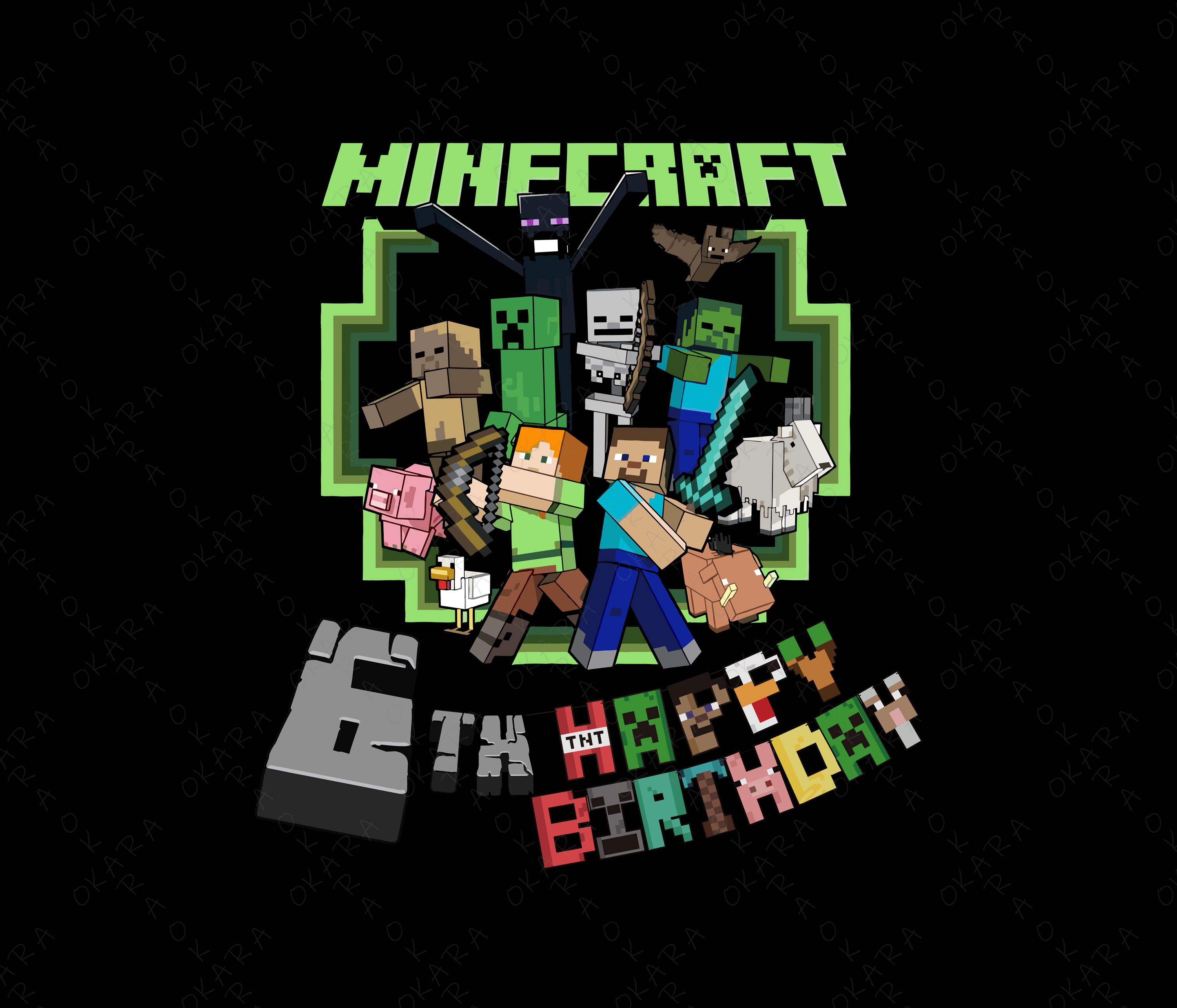 Minecraft 6th Happy Birthday Png, Printable Minecraft Happy Birthday ...