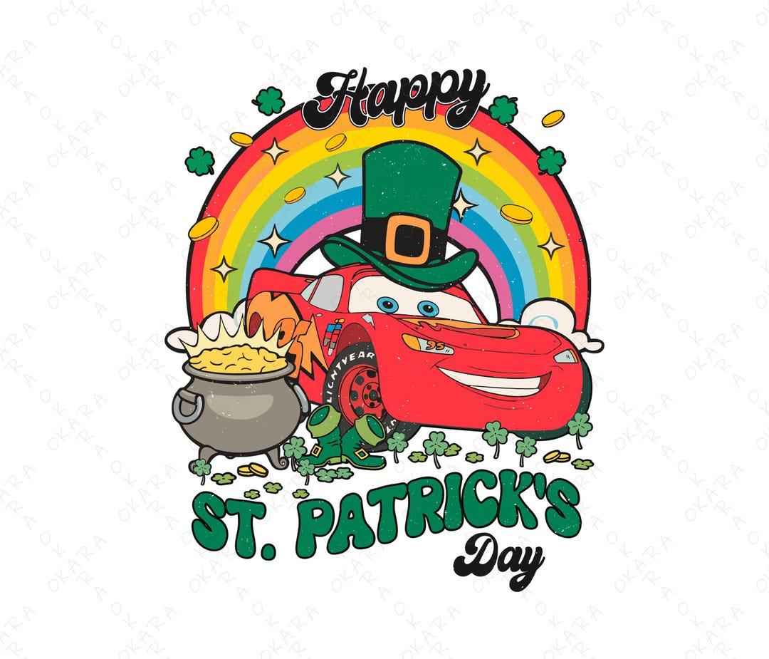 Lightning Mcqueen St Patricks Day PNG, Race Car SVG, Boys St Paddys ...