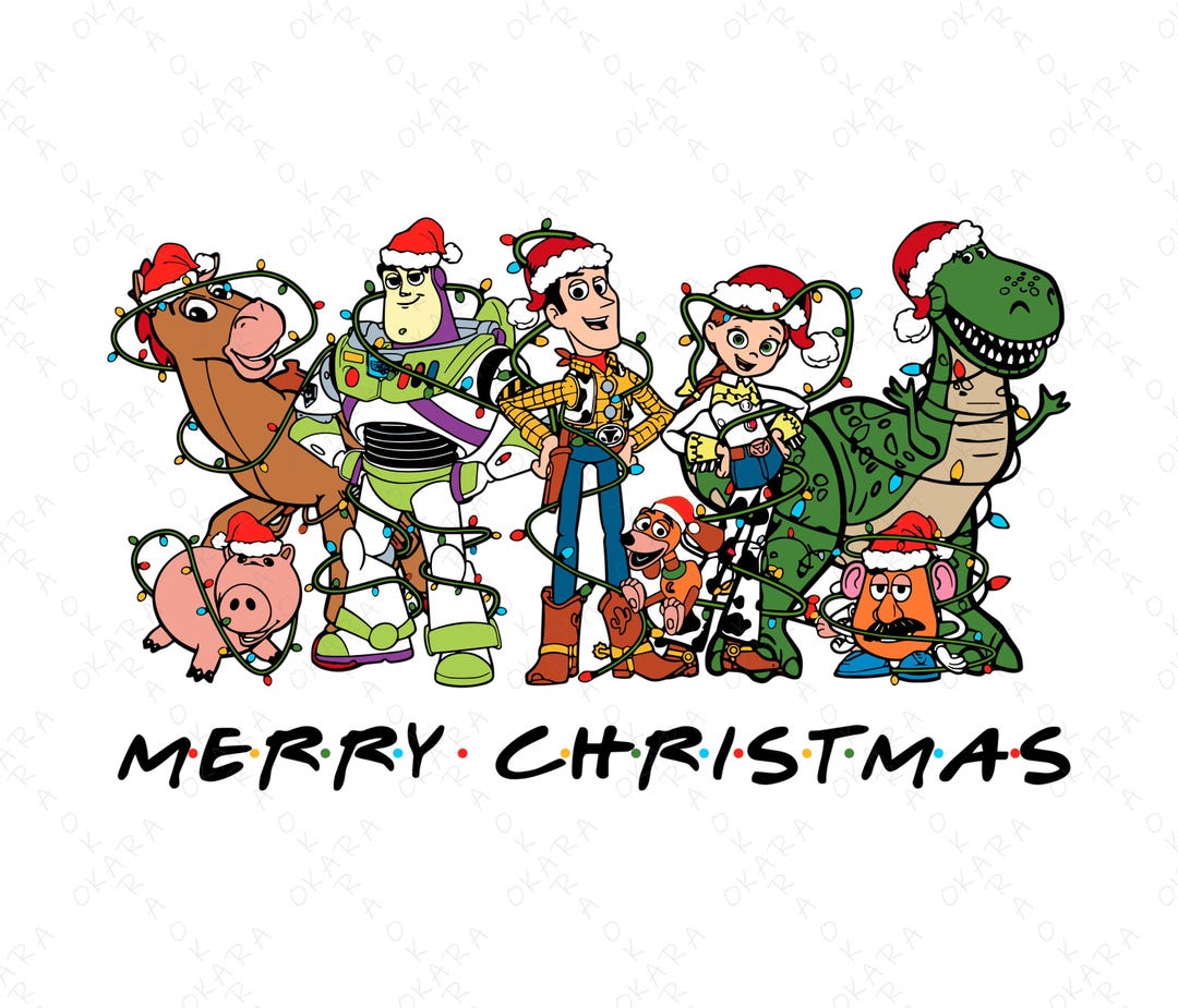 Toy Story Merry Christmas Svg, Toy Story Friends Design, Merry ...