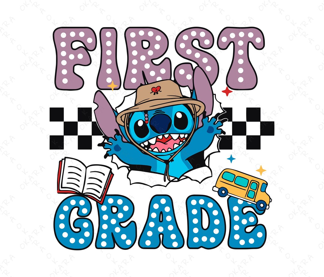 Stitch First Grade Design for Shirt - Mug - Tumbler - Tote Bag, Stitch ...