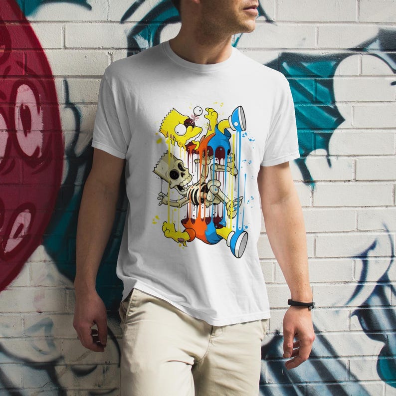 Bart Simpson SVG | Dripping Skeleton Face PNG | Edgy Simpsons T-shirt ...