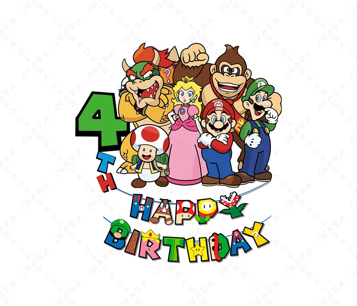 Birthday With Super Mario: 4th Happy Birthday Png, Super Mario Png ...