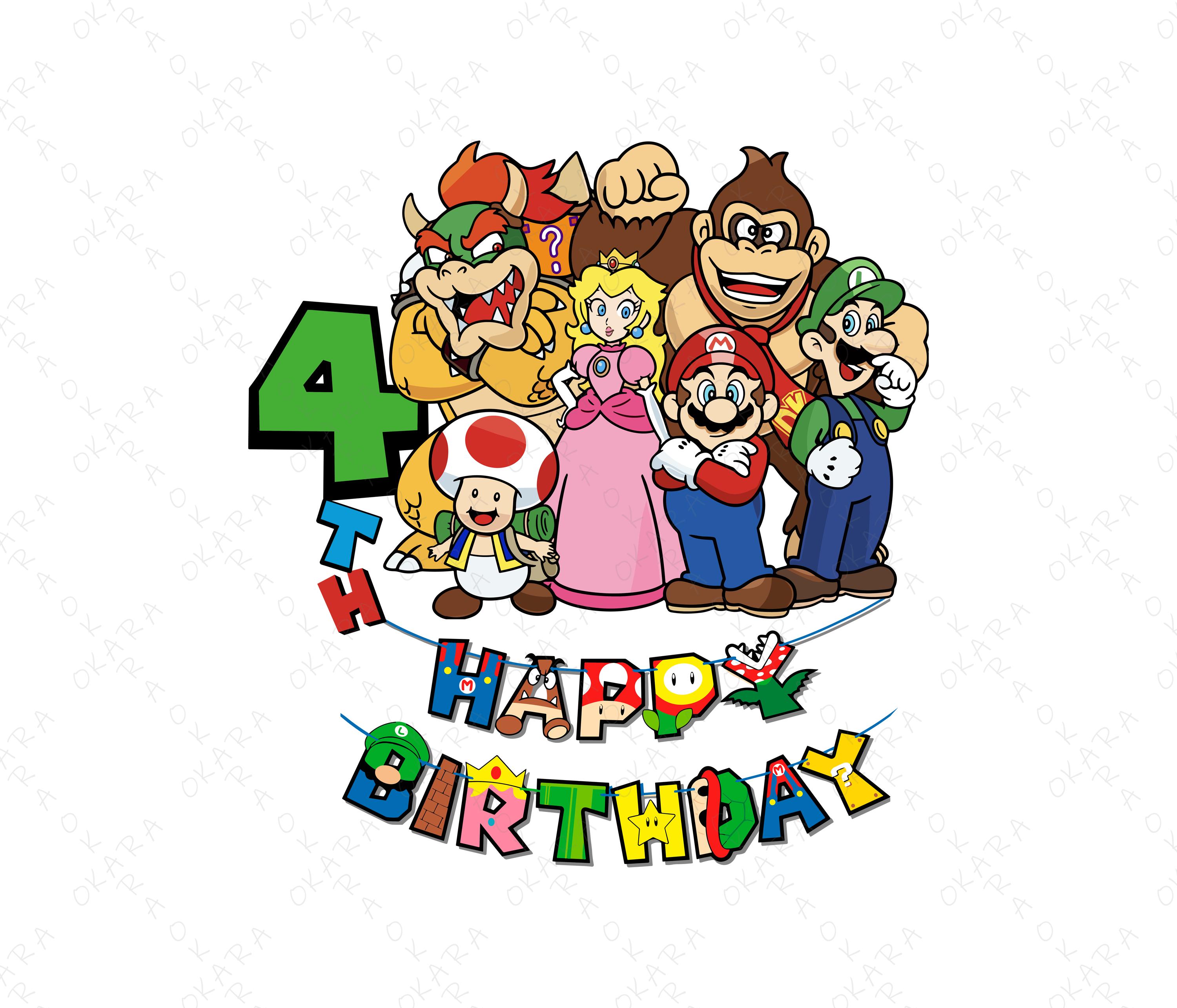 Birthday With Super Mario: 4th Happy Birthday Png, Super Mario Png ...