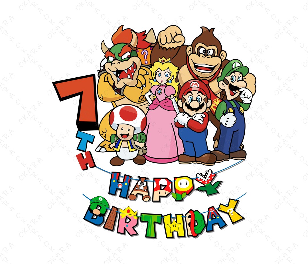 Super Mario 7th Birthday Design – PNG SVG Digital File - Etsy Australia