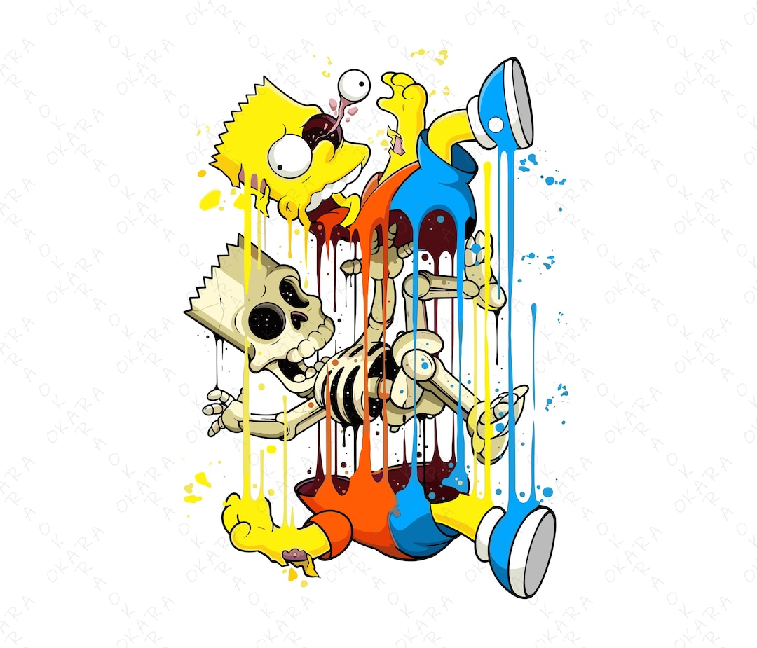 Bart Simpson SVG | Dripping Skeleton Face PNG | Edgy Simpsons T-shirt ...
