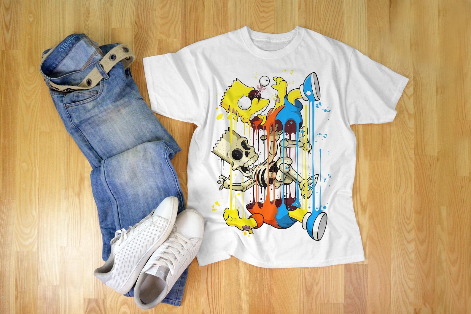Bart Simpson SVG | Dripping Skeleton Face PNG | Edgy Simpsons T-shirt ...