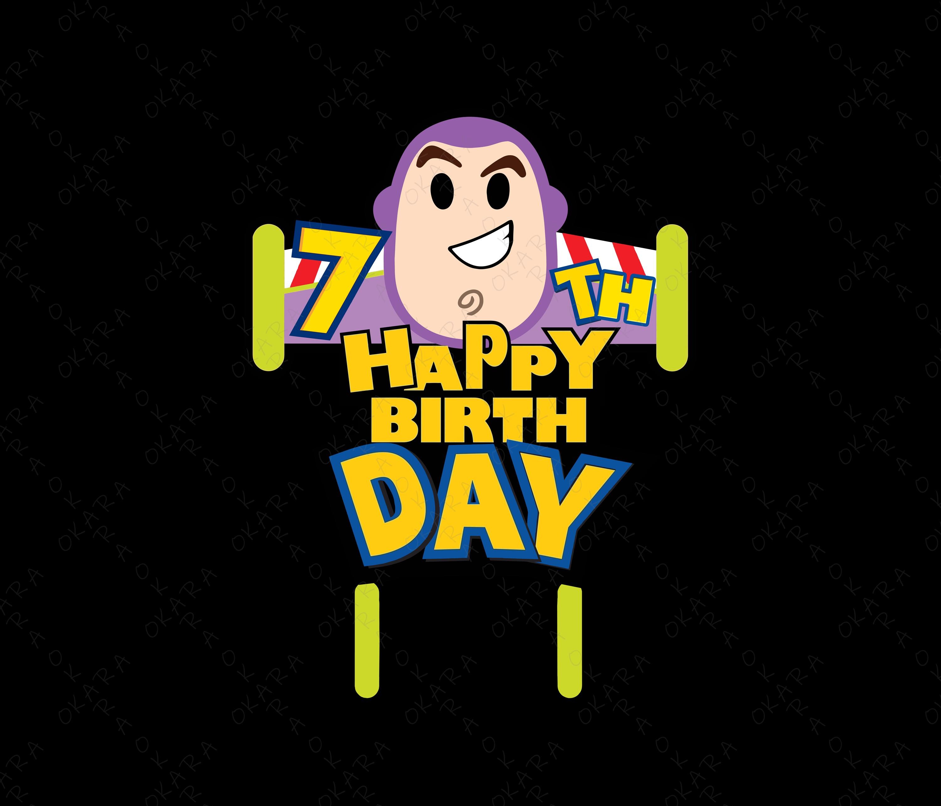 Buzz Png Svg, Toy Story Png Svg, 7th Happy Birthday, Buzz Printable ...