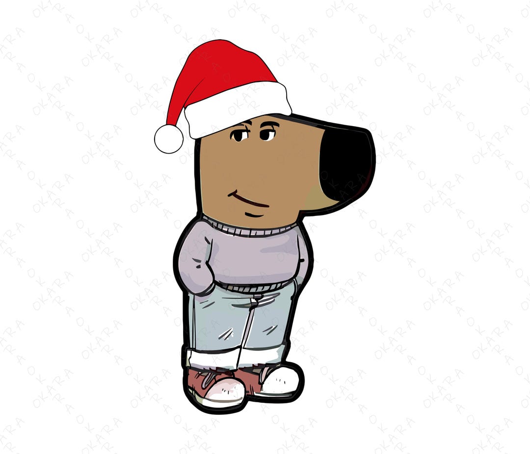 Chill Guy Christmas Design With Santa Hat for Shirt - Tote Bag ...