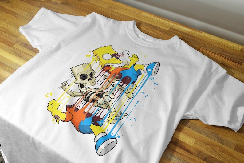 Bart Simpson SVG | Dripping Skeleton Face PNG | Edgy Simpsons T-shirt ...
