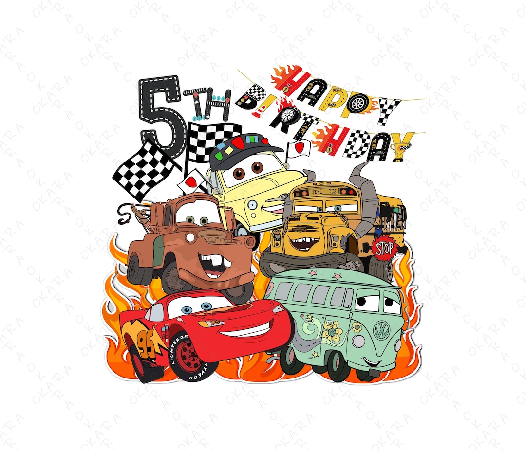 Birthday With Cars Movie, Cars 5th Happy Birthday Png, Lightning ...