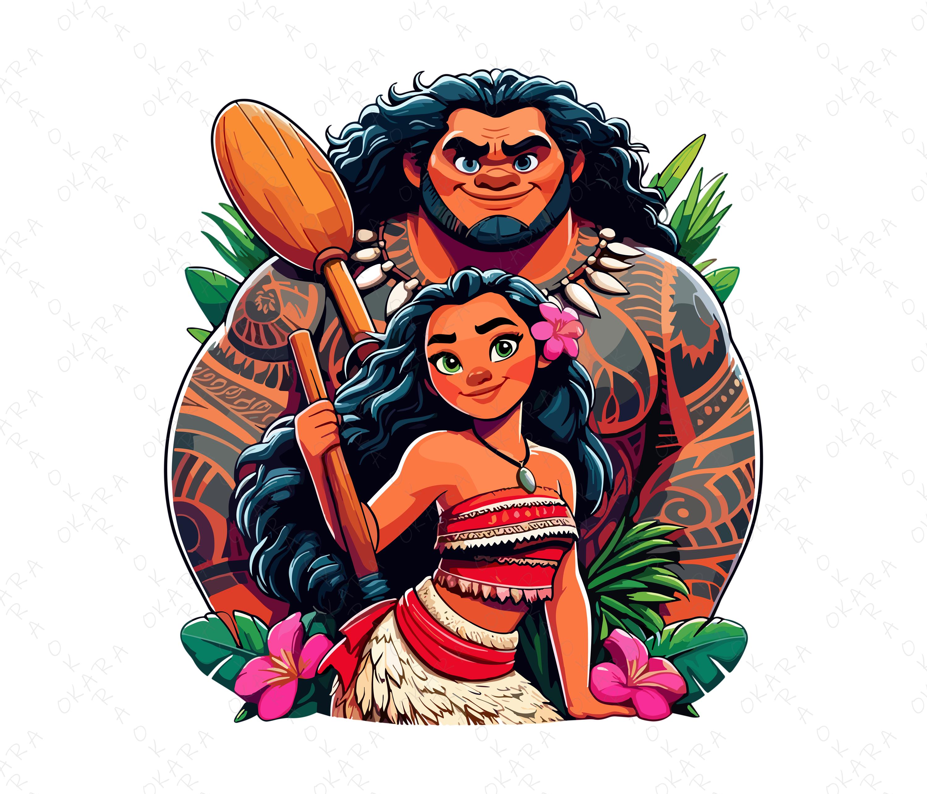 Moana and Chief Tui Design for Shirt - Tote Bag - Mug - Tumbler, Moana ...