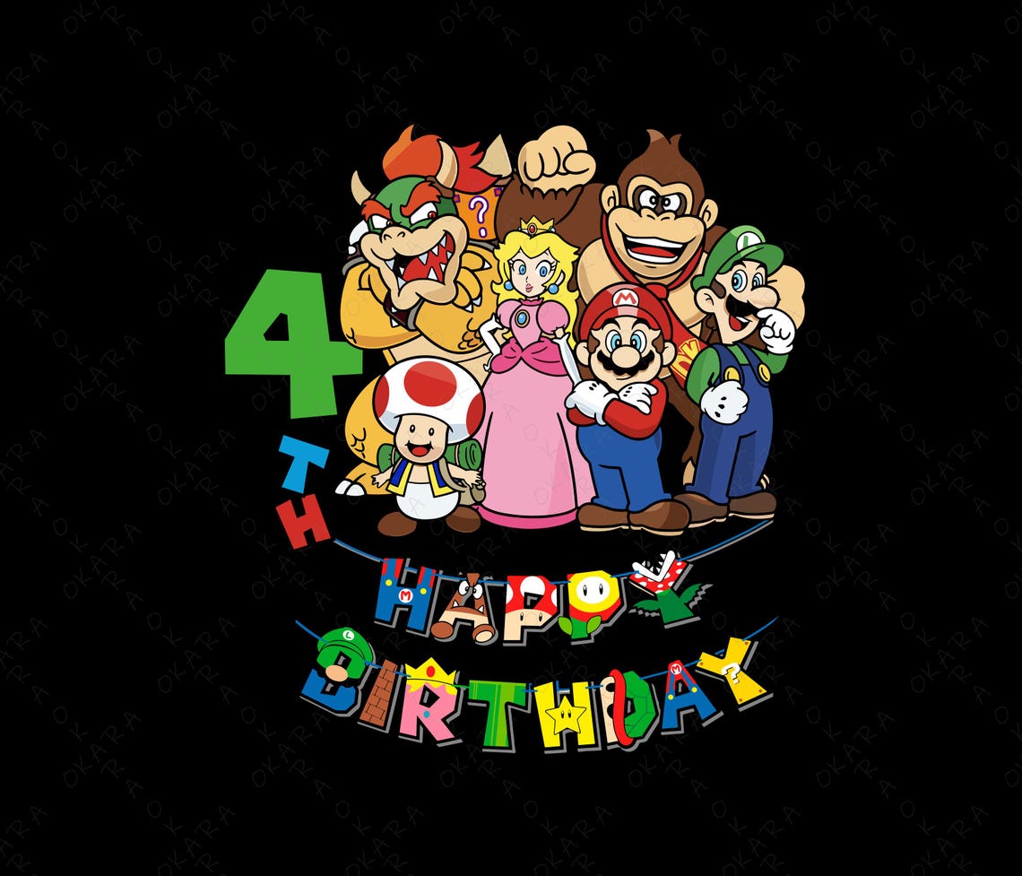 Birthday With Super Mario: 4th Happy Birthday Png, Super Mario Png ...