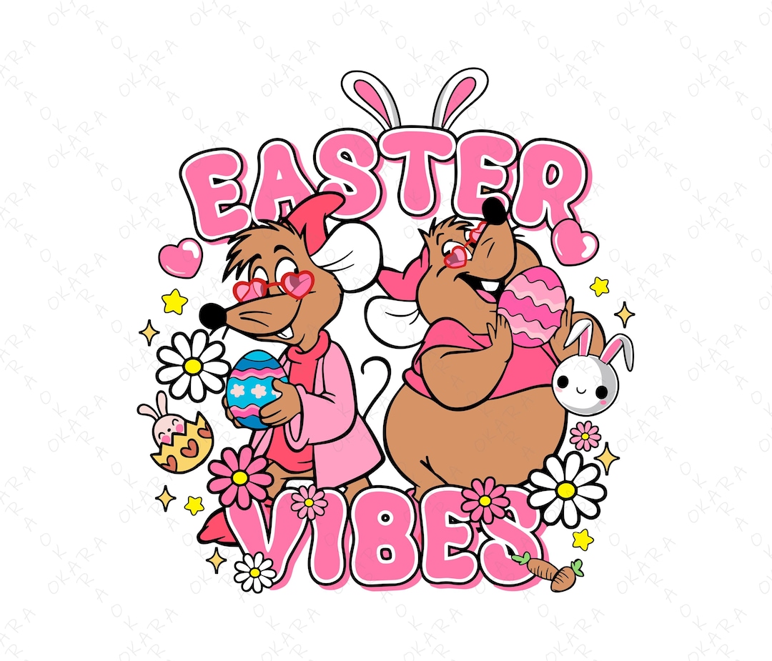 Easter Vibes Mouse SVG - Cinderella Sidekicks Png - Jaq and Gus With ...