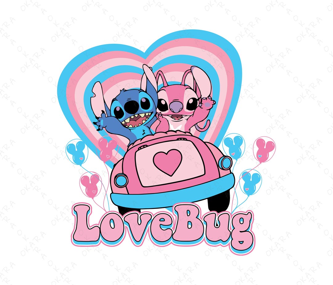 Love Bug Couple Shirt Design | Matching Stitch and Angel Valentine Gift ...