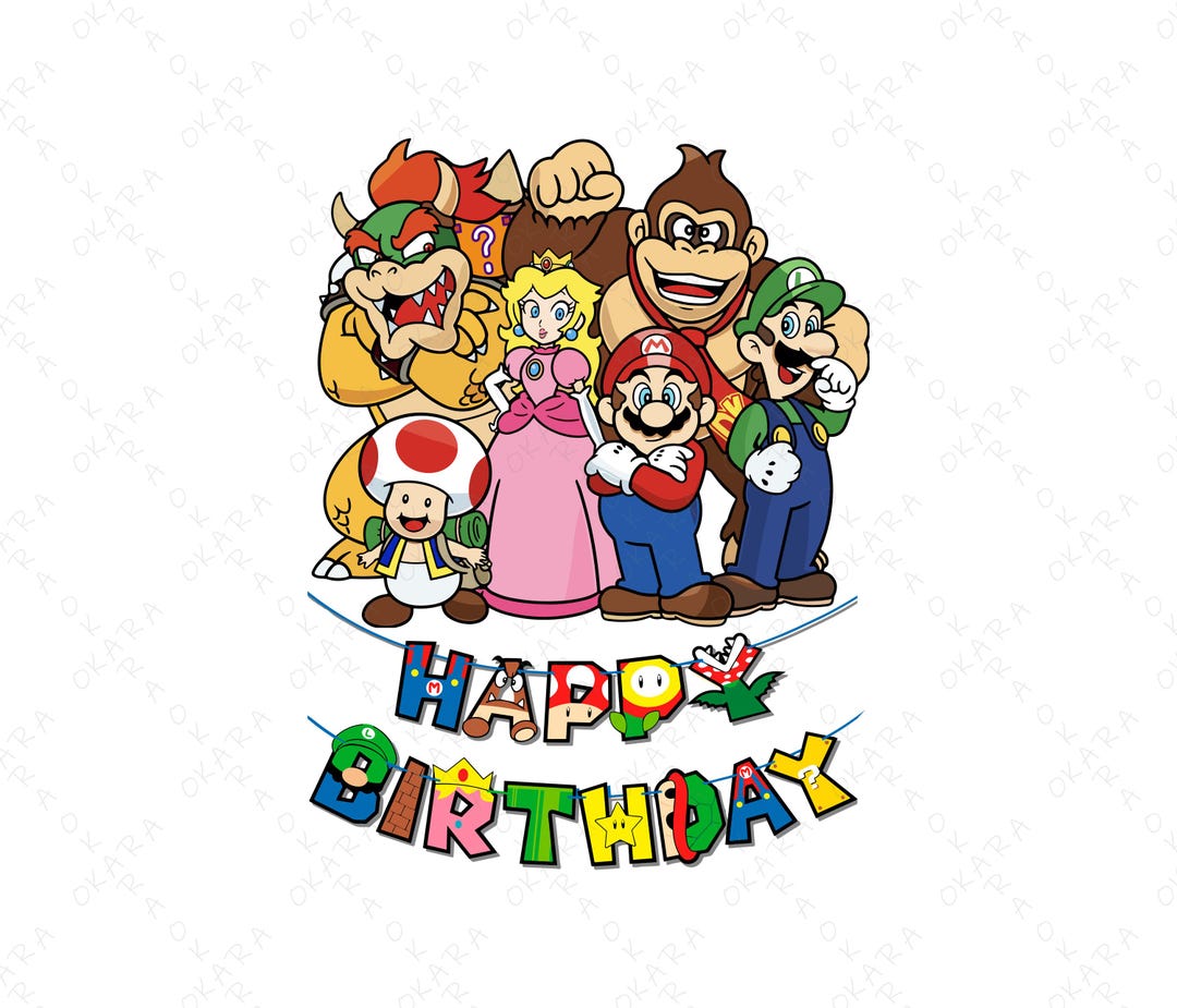 Birthday With Super Mario: Super Mario and Friends Birthday Png ...