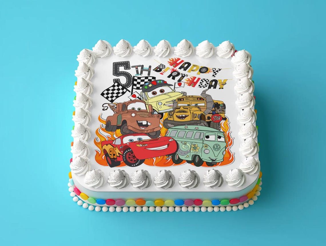 Birthday With Cars Movie, Cars 5th Happy Birthday Png, Lightning ...