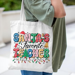 Santa's Favorite Teacher Svg, Christmas Teacher Svg, Gift for Teacher ...