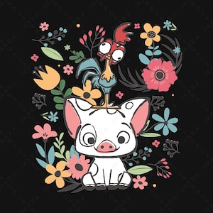 Retro Moana Hei Hei and Pua Design for Shirt - Tote Bag - Mug - Tumbler ...