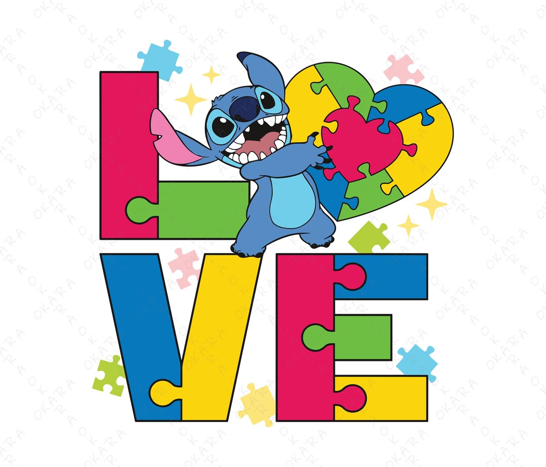 Autism Awareness SVG | Stitch Puzzle Piece Heart | Love Neurodiversity ...