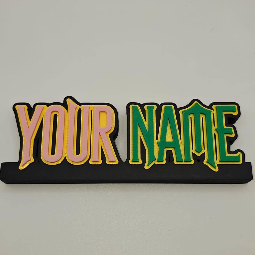 Wicked Style Custom Name Plate Sign. Personalised Wicked Desk Sign ...