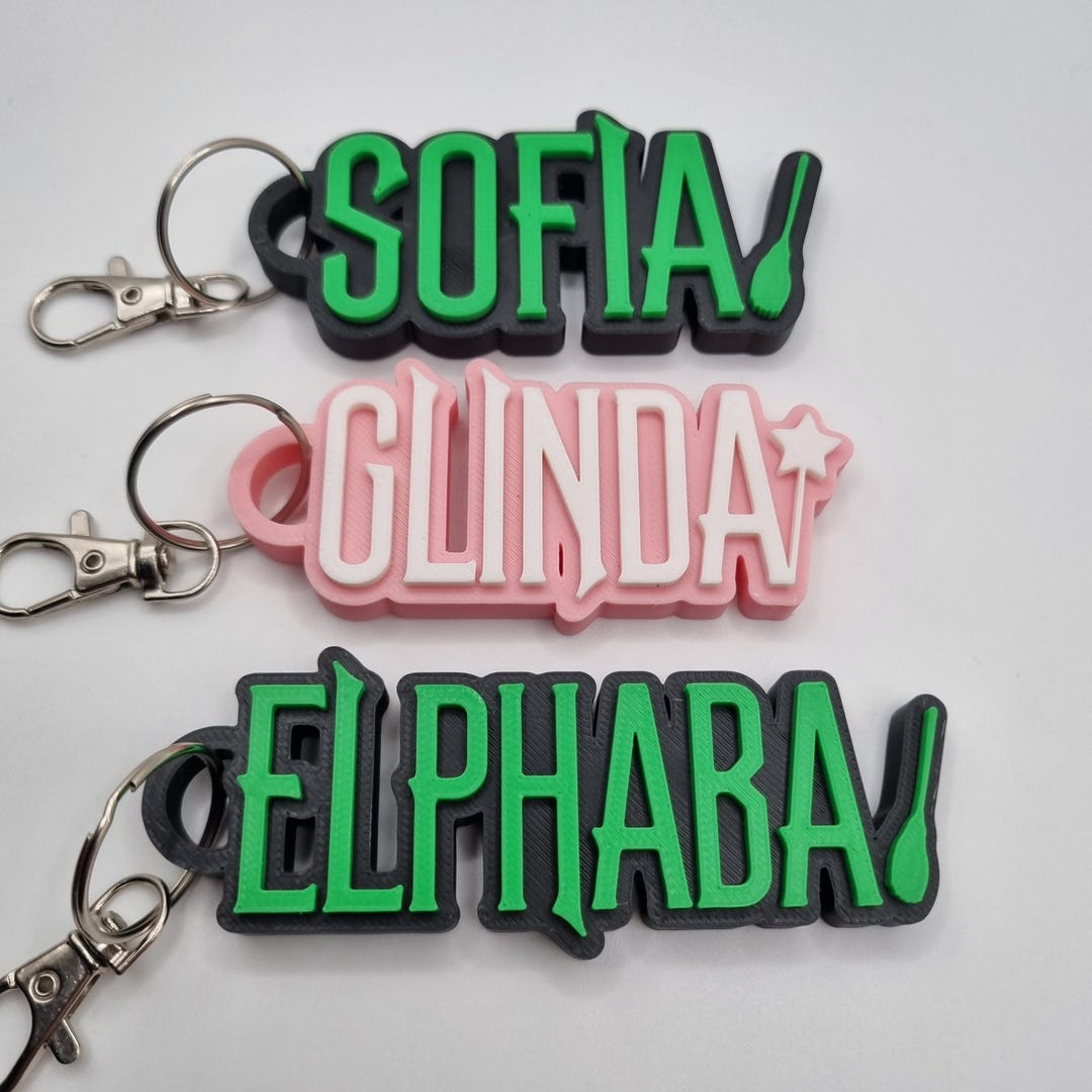 Personalised Wicked Style 3D Name Sign Keyring. Custom Keychain, Wicked ...